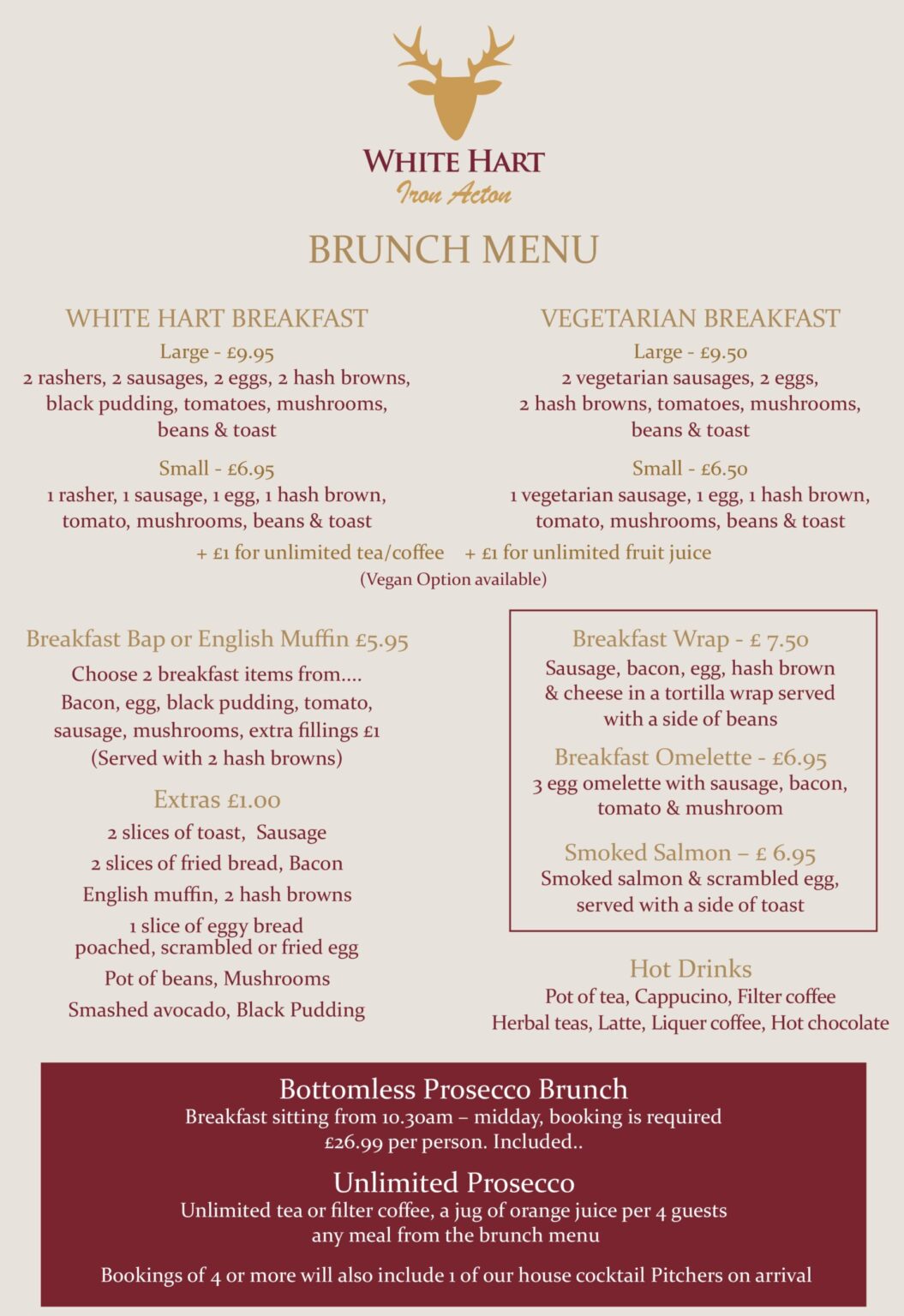 Menus - The White Hart