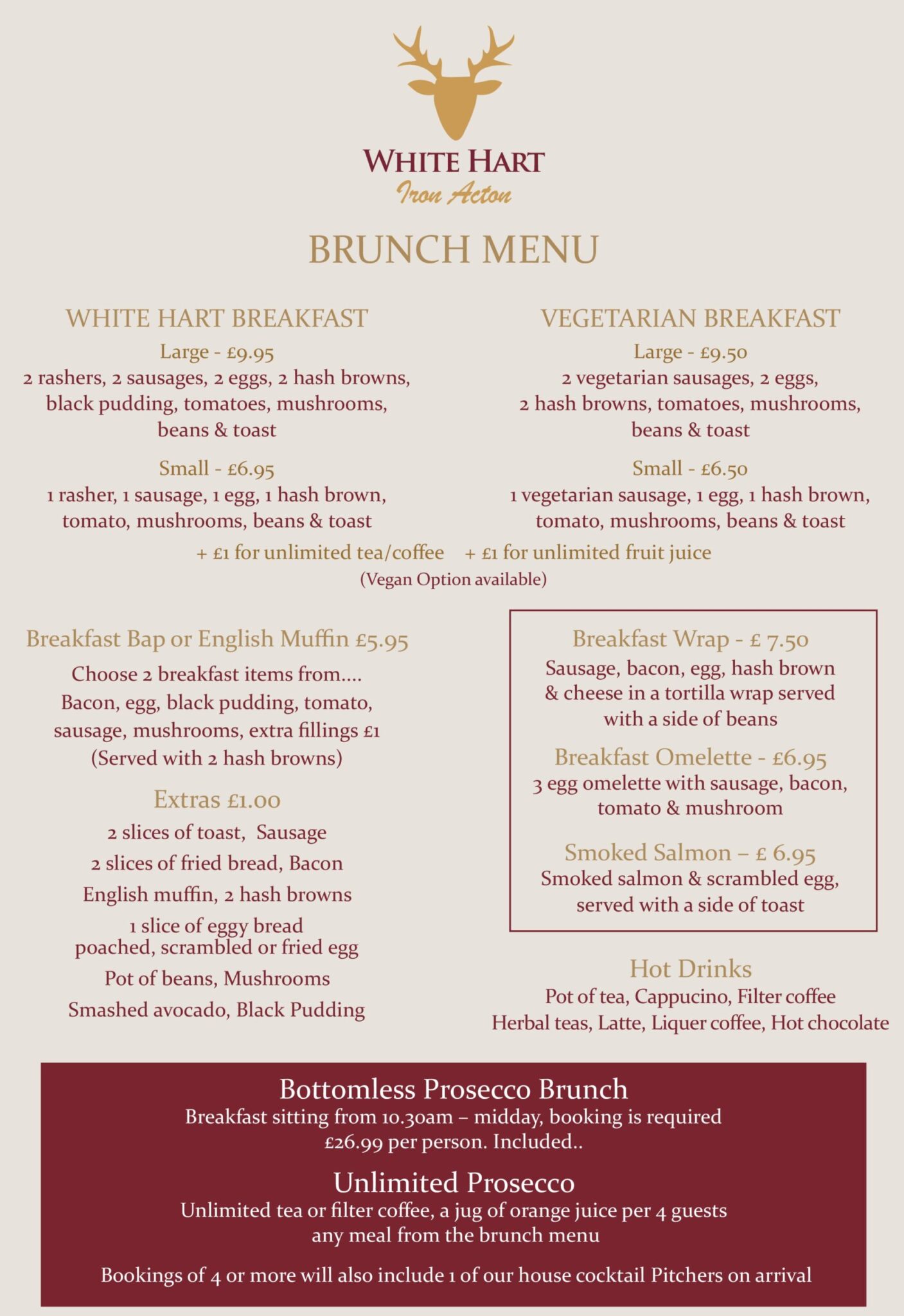 Menus - The White Hart